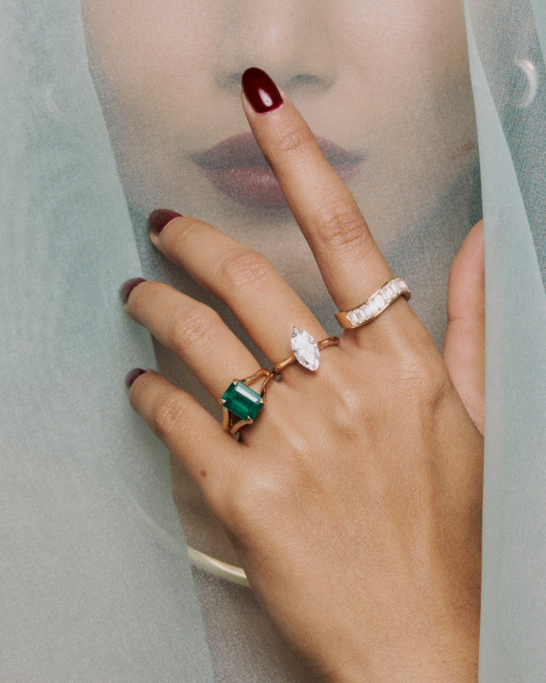 SIMI Floral Hidden Pavé Engagement Ring | ROEN NYC