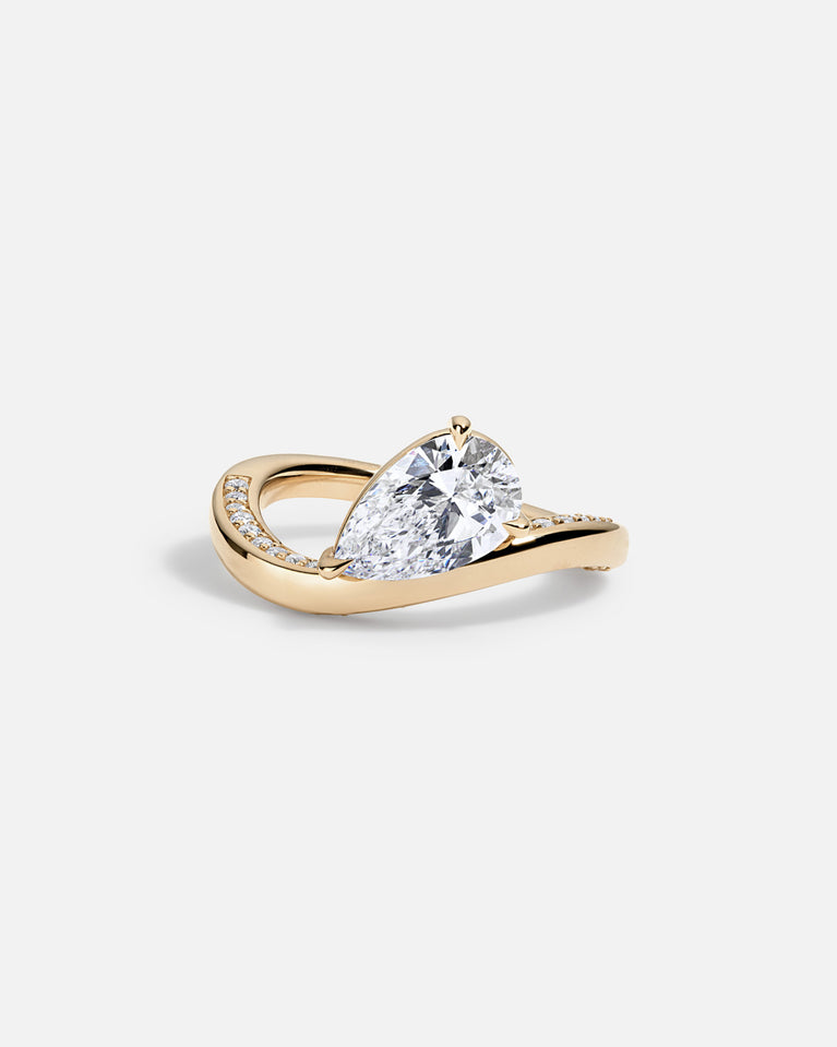LAGUNA Wave Floating Bright Set Pavé Engagement Ring | ROEN NYC