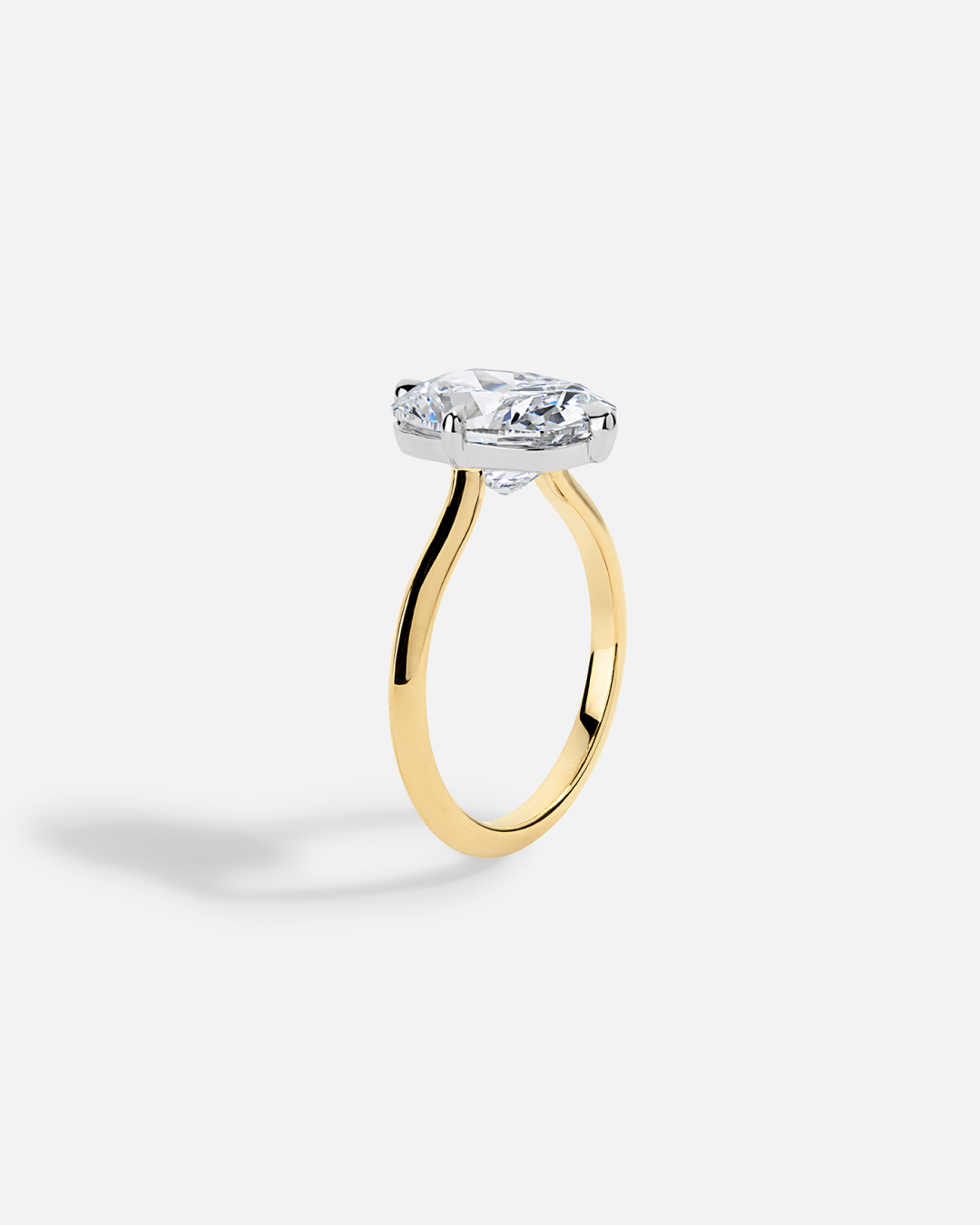 TIEN 2-Tone Floating Solitaire Engagement Ring with Compass Prongs ...
